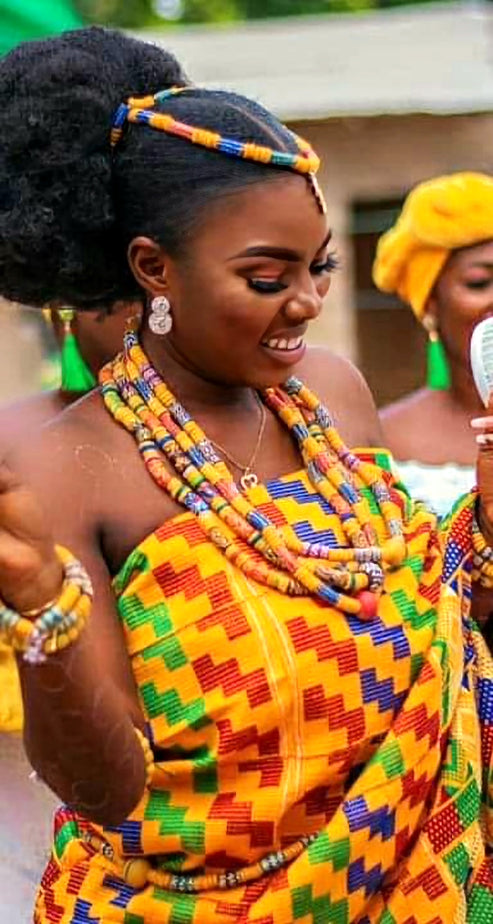 MG Authentic Double Pattern Hand Weaved Kente Cloth A132